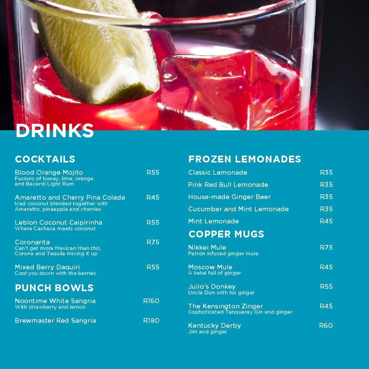 Carta de Etas Restaurant - Time Square, Pretoria