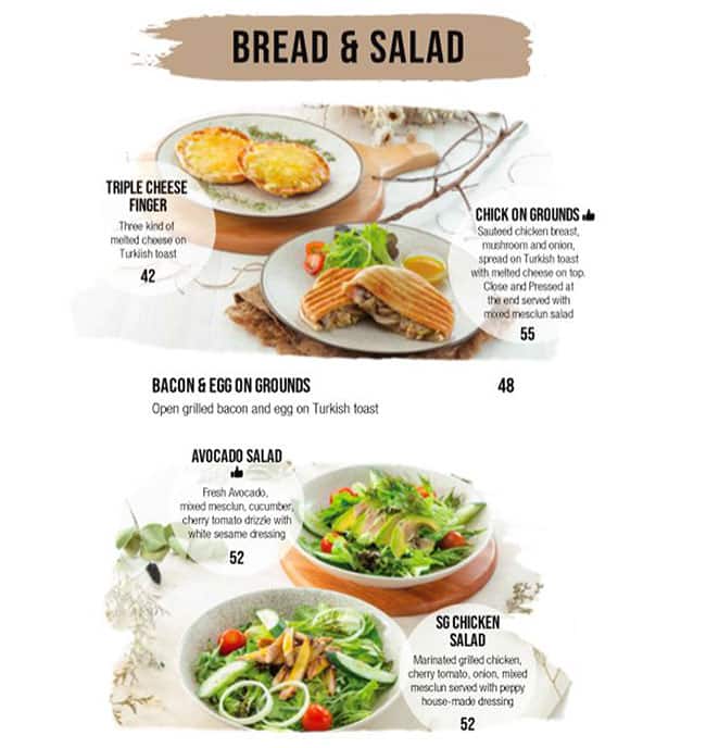 Menu at Sister Grounds cafe, North Jakarta