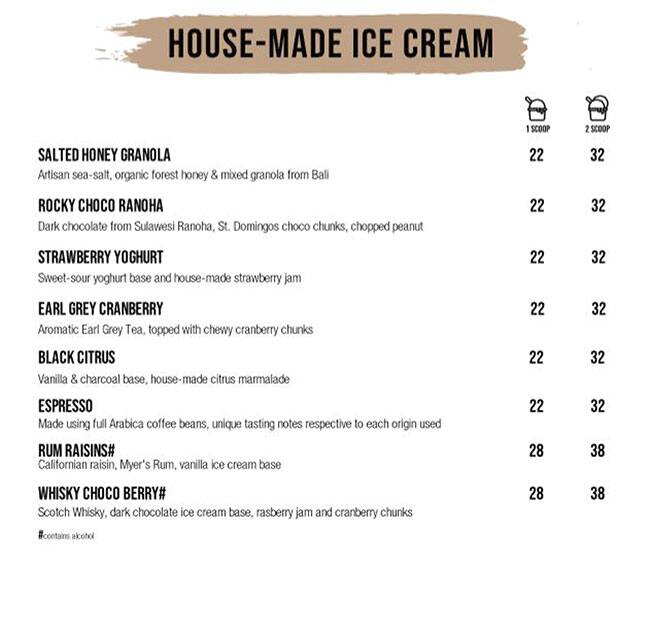 Menu at Sister Grounds cafe, North Jakarta