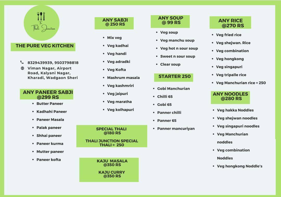 Menu of The Thali Express, Viman Nagar, Pune