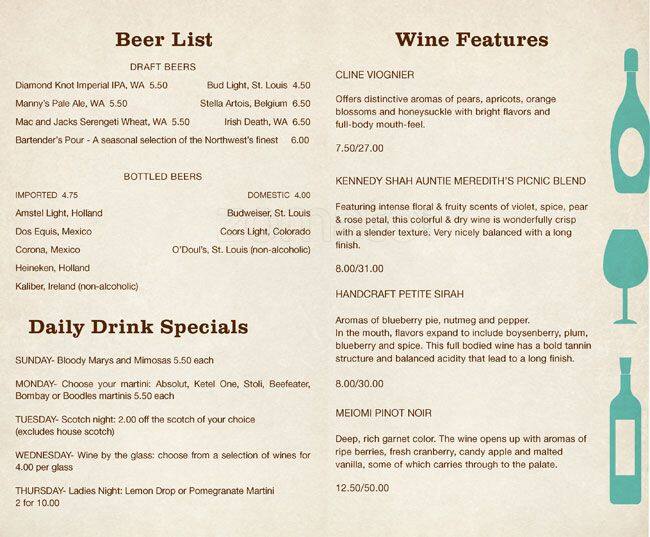 Menu at 13 Coins restaurant, Bellevue, 900 Bellevue Way NE #100