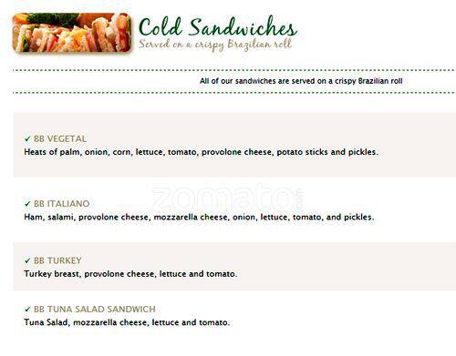 Menu at Brazilian Bakery Cafe, Marietta, Powers Ferry Rd # A