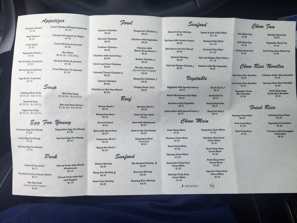 Menu at Helen's Gourmet restaurant, Fresno