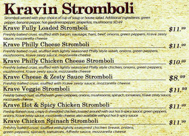 Menu at Krave Restaurant, Elmhurst