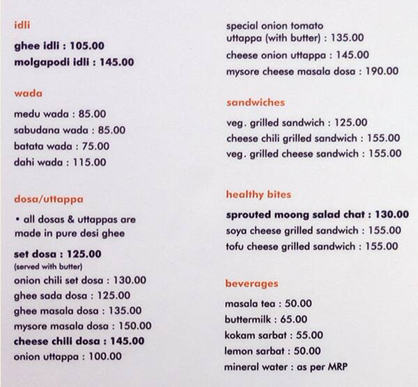 Menu at Wadeshwar Bhuvan, Pune, Unit 10