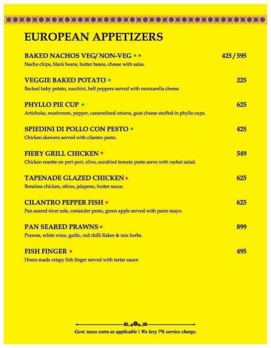 Menu of Symposium, Sector 12, Dwarka, New Delhi