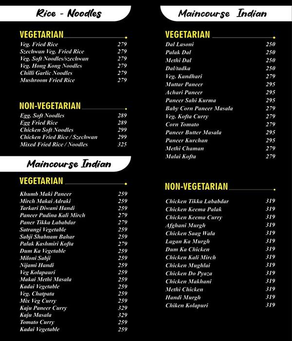 Menu at Holi Restaurant & Bar, Hyderabad, Bhavya Alekhya Exotica