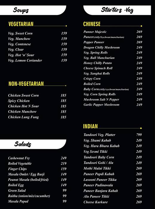 Menu at Holi Restaurant & Bar, Hyderabad, Bhavya Alekhya Exotica