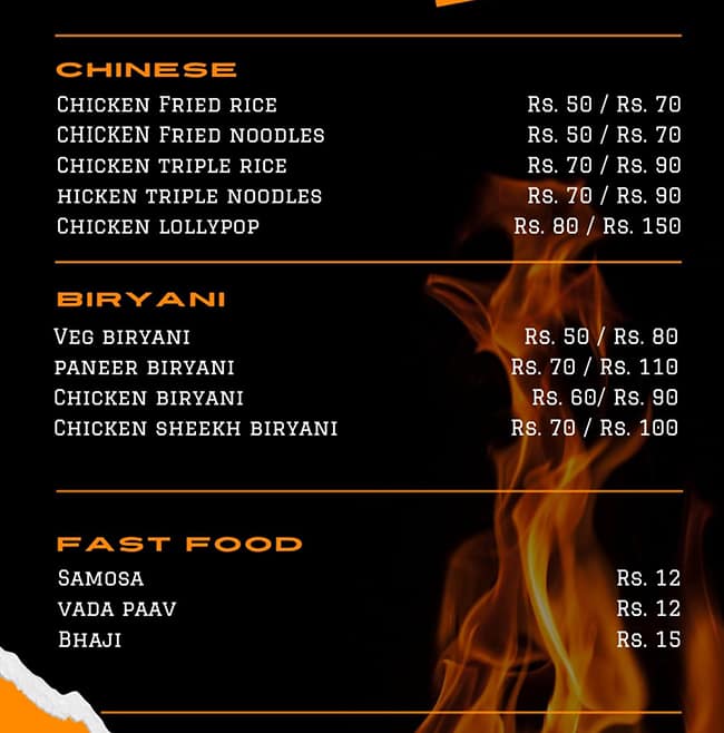 Menu of Anami Food, Trombay, Mumbai