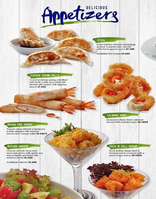 Sumo Sushi & Bento Menu, Menu for Sumo Sushi & Bento, Jumeirah 1, Dubai ...
