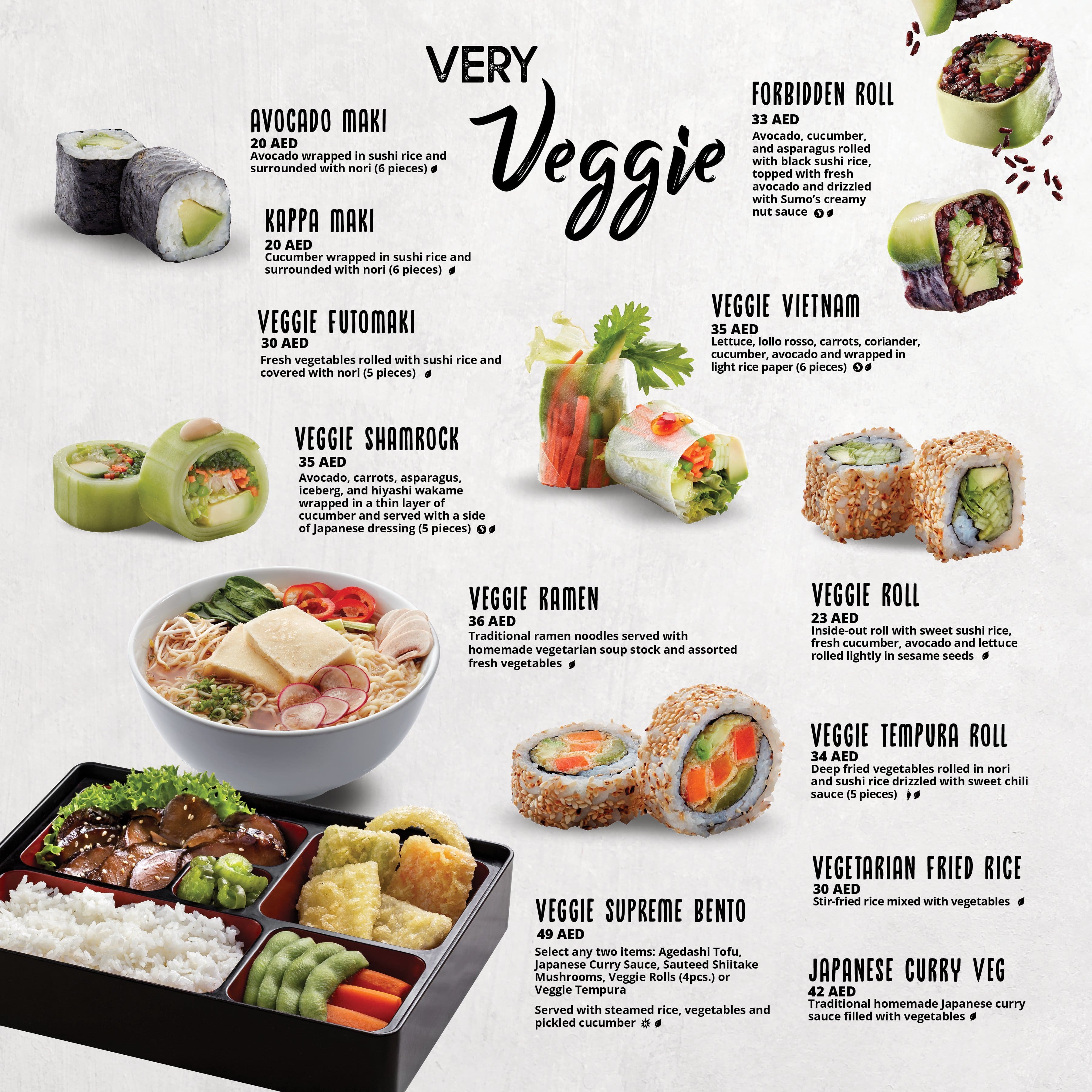 Menu at Sumo Sushi & Bento restaurant, Dubai, Ground Floor