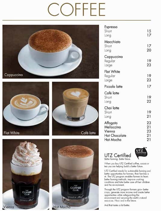 The Coffee Club Menu, Menu for The Coffee Club, Al Mushrif, Abu Dhabi ...