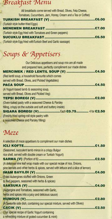 Menu at Crystal pizzeria, London, 528 Holloway Road