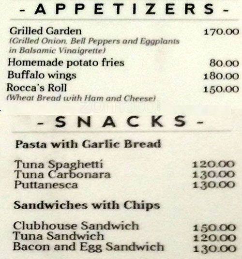 Menu at Heart Cafe, Makati