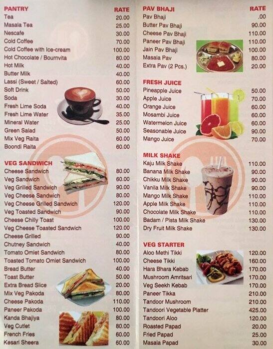 Menu at Om Sukh Sagar Fast Food, Lonavala