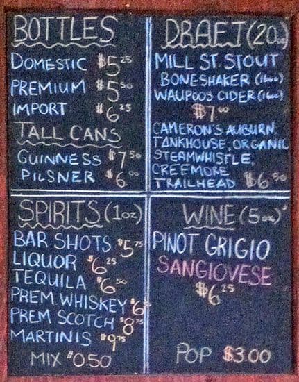 Menu at The Cameron House pub & bar, Toronto