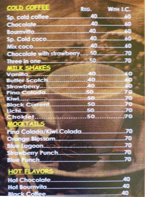 Menu at Icy Spicy, Ahmedabad