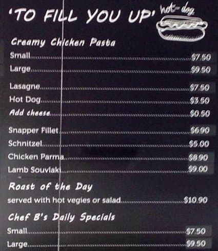 Menu at Colonial Cafe, Dandenong South