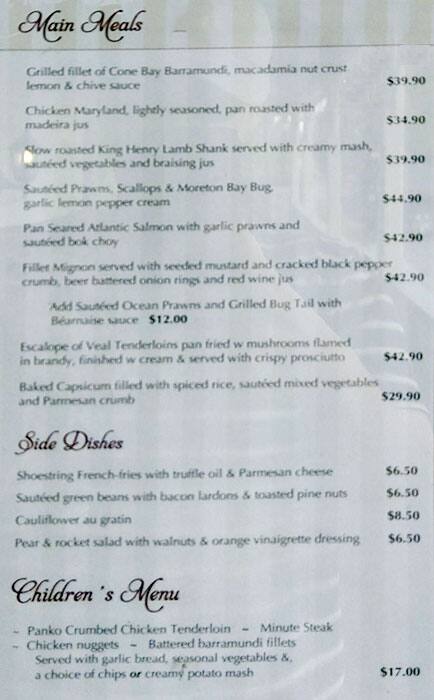 Menu at The Courthouse Restaurant, Cleveland