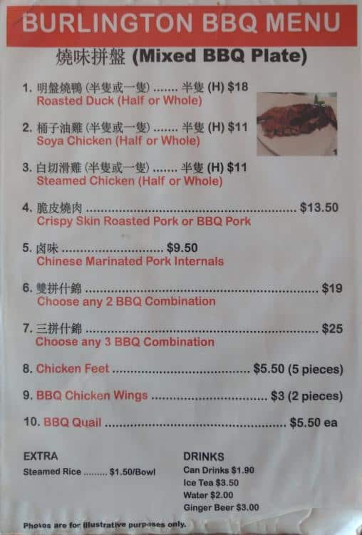 Menu at Burlington BBQ, Sunnybank, 341 Main Rd Shop 42