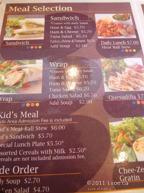 Menu at Sweet Home Cafe, Kamloops