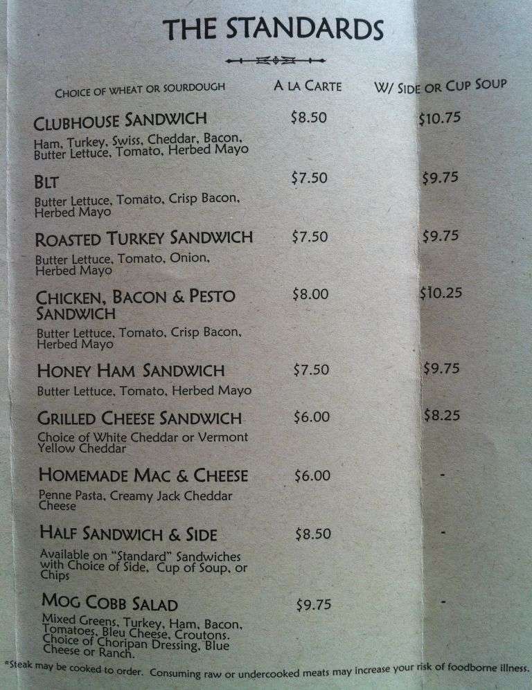 Carta del café Choripan by Asado, Tacoma