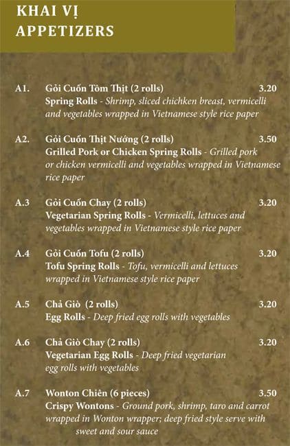 Menu at Pho Tan Loc restaurant, Sugar Land, S Texas 6