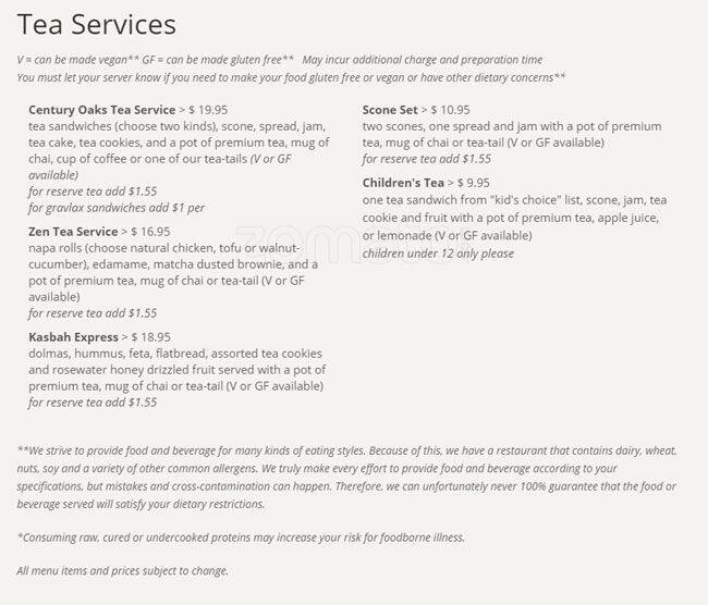 Menu at The Steeping Room restaurant, Austin, Century Oaks Terrace #112