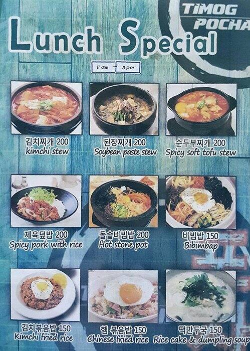 Timog Pocha Menu, Menu for Timog Pocha, Tomas Morato, Quezon City ...