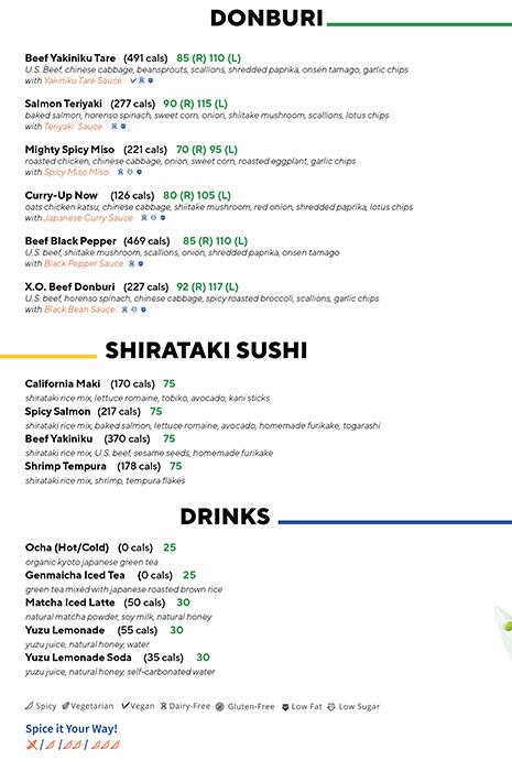 Menu at Kyuri restaurant, South Jakarta