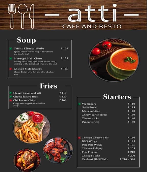 Menu of Atti - Cafe and Resto, Tambaram, Chennai