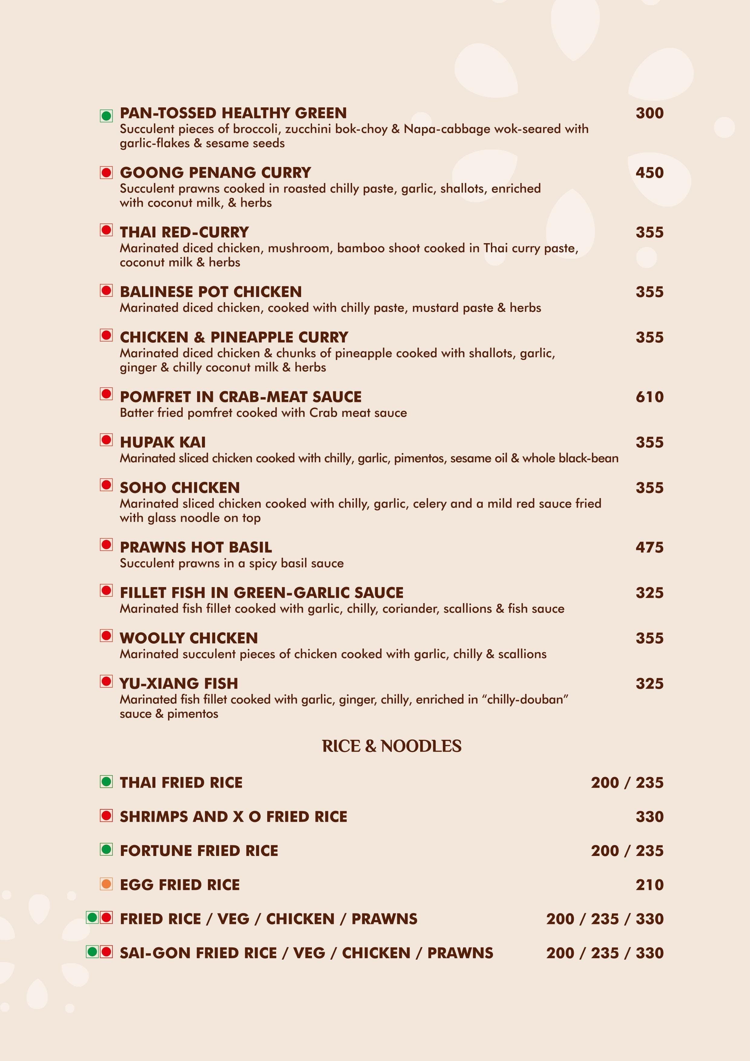 Menu at The Curry Wok (TCW), Mangaluru