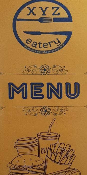 Menu of XYZ Eatery, Worli, Mumbai