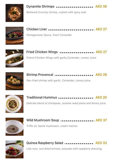 Menu of Xandros Restaurant & Terrace Lounge - Signature Hotel, Barsha ...