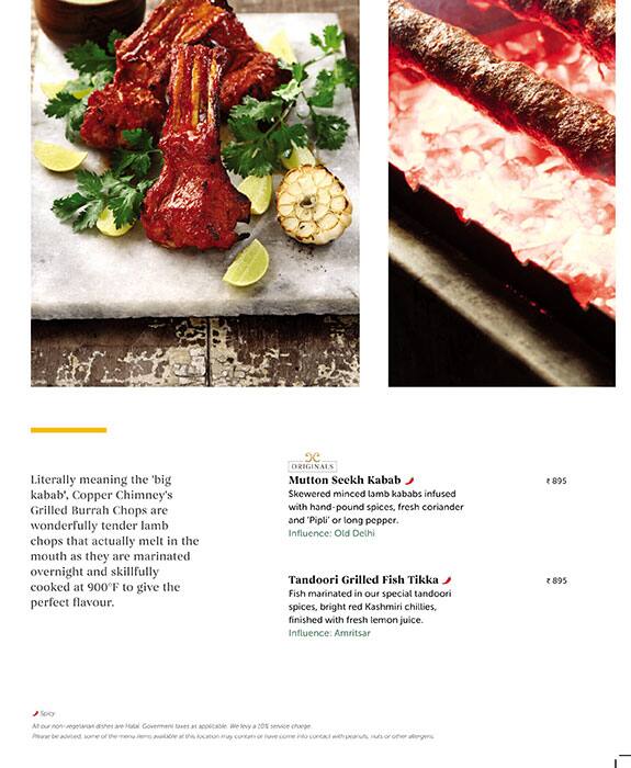 Menu at Copper Chimney, Mumbai, Bandra Kurla Complex Road