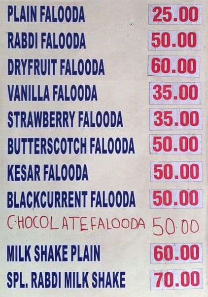 Menu at Falooda Point, Navi Mumbai, 11 Shanti Park Shop No