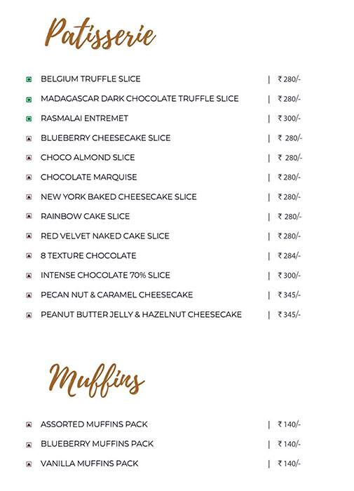 Menu at SMOOR Cafe - Orion Mall, Bengaluru