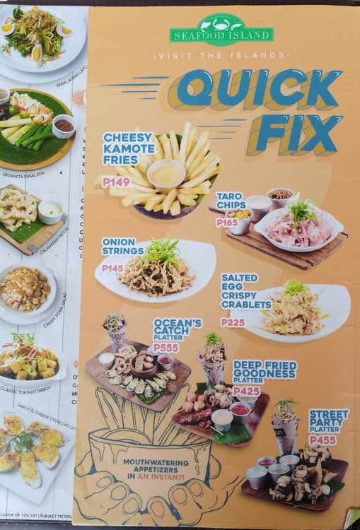 Menu at Blackbeard Seafood Island Grill restaurant, Quezon City