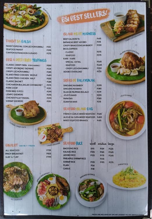 Menu at Seafood Island - Shopwise Araneta City restaurant, Quezon City ...
