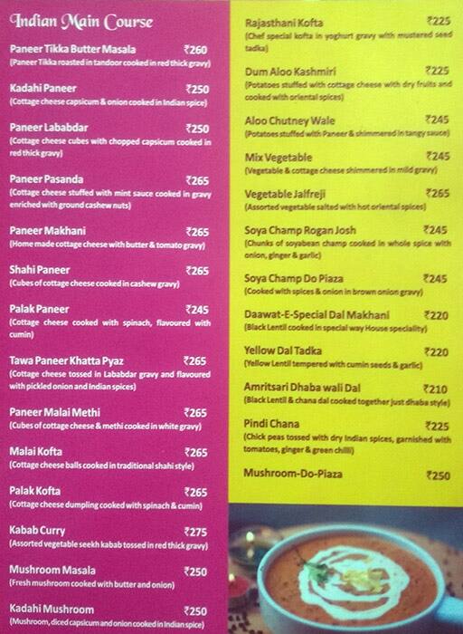 Menu at Daawat Take Away, Sahibzada Ajit Singh Nagar