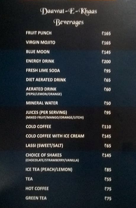 Menu at Daawat Take Away, Sahibzada Ajit Singh Nagar