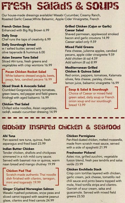 Menu at Big Rig Kitchen & Brewery - Iris pizzeria, Ottawa, Iris St