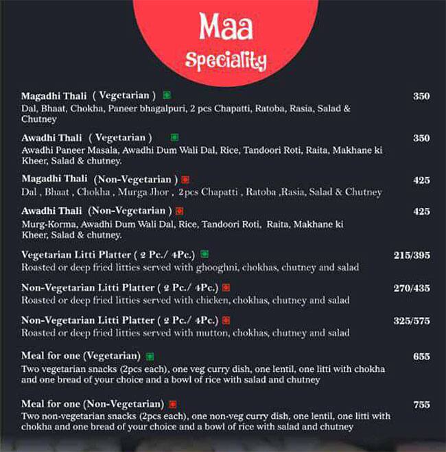 Menu of Magadh And Awadh, Delhi NCR, Gurgaon