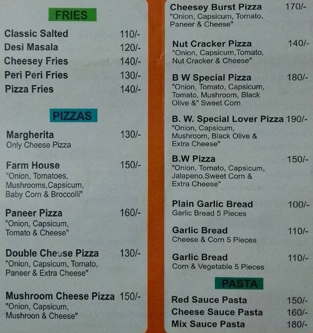Menu at Bansi Wala, New Delhi, Shop 1