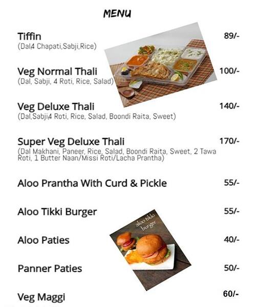 Menu of Delicious Foods, Sector 8, Gurgaon