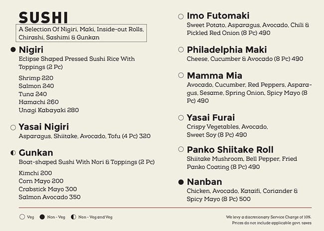 Menu at KUBO, Bengaluru, 1st Floor