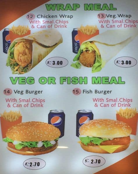 Menu at Zams Chicken & Pizza restaurant, London