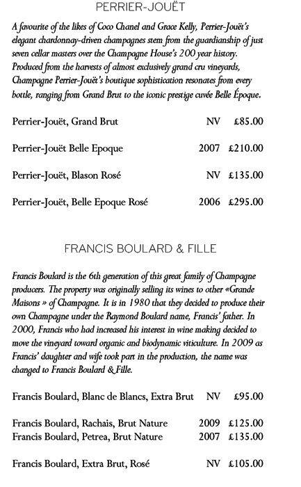 Menu at Claridge's Bar, London, Brook St