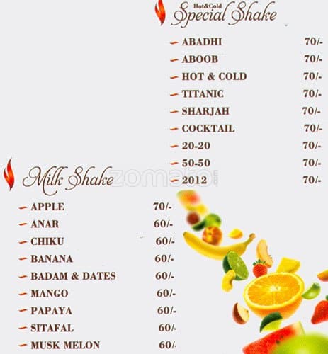 Menu at Hot and Cold, Ahmedabad