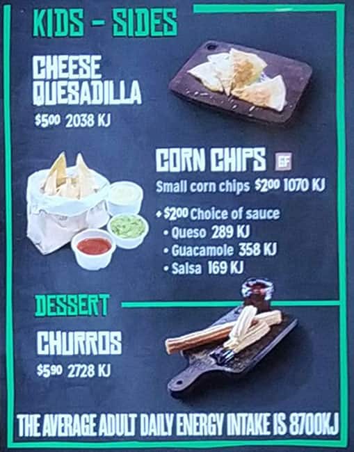 Menu at Mad Mex Randwick restaurant, Randwick